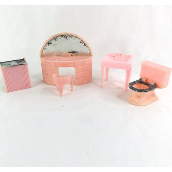 Renwal | Toys | Vintage Renwal Plastic Dollhouse Furniture Pink ...
